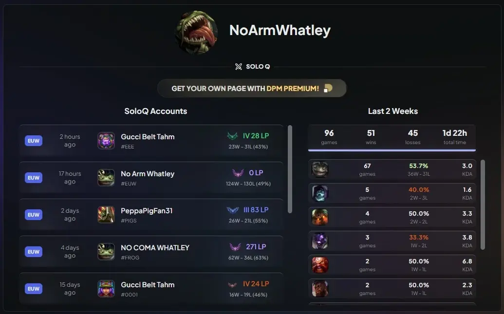 DPM.LOL - League of Legends stats best build and tierlist